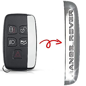 RemoteOverstock for Replacement Chrome (Side) Remote Cover for Land Rover Range Rover Remote fits 2011-2020 Key Fob LR2 LR4 Evoque Sport – FCC ID: KOBJTF10A, P/N: CH22-15K601-AB – Chrome Cover ONLY