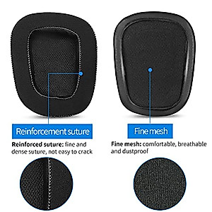 JHK Replacement Ear Pads for L ogitech G633 G633S G933 G933S G533 G935 G635 Headphones - Replacement Ear Cushions Memory Foam Earpads Cushion Cover for Headphones-Black Ice Gel Leather