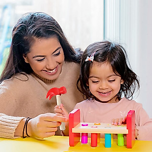 Waenerec 2pcs Toy Hammer Simulation Wooden Hammers Small Plastic Toddler Claw Hammer Portable Kids Maintenance Tools Toys Pretend Play Fake Mallet Hammer for Boys Girls