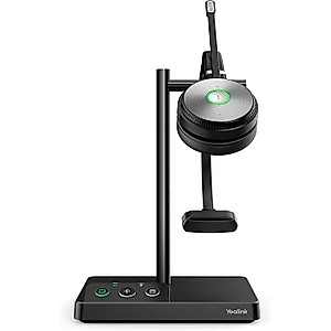 Yealink WH62 Mono Teams Wireless Noise Canceling Headset - Connects and Works with USB Enabled Desk Phones, Computers and Softphones. Headset Includes a 500ft Wireless Range + Intelligent Mute