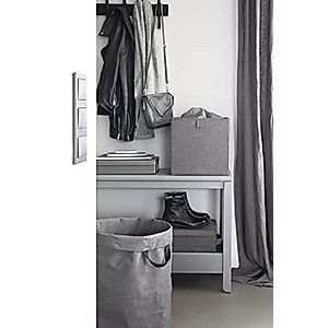 Bigso Soft Multi Purpose Foldable Cube Storage Box | Collapsible Fabric Storage Cube for Storage on Shelves | Polyester Fabric Foldable Storage Cube Organizer for Closets | 12.4’’x12.4’’x12.4’’ | Grey