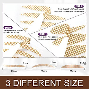 Double Eyelid Stickers,Eyelid Tape,Invisible Eyelid Tape,600 Pcs Natural Invisible Single Side Eyelid Tape Stickers with Fork Rod & Tweezer,Instant Eyelid Lift,Perfect for Droopy,Uneven,Monolids