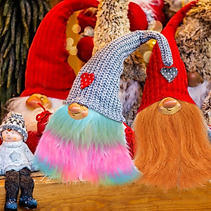 XunYee 8 Pcs Christmas Faux Fur Plush Fur Fabric Precut Strips Fuzzy Fur Ribbon Soft Fake Precut Rolls for Cosplay Costume DIY Craft Gnomes Beard Santa Claus Dwarf Decoration(2 x 60 Inch)