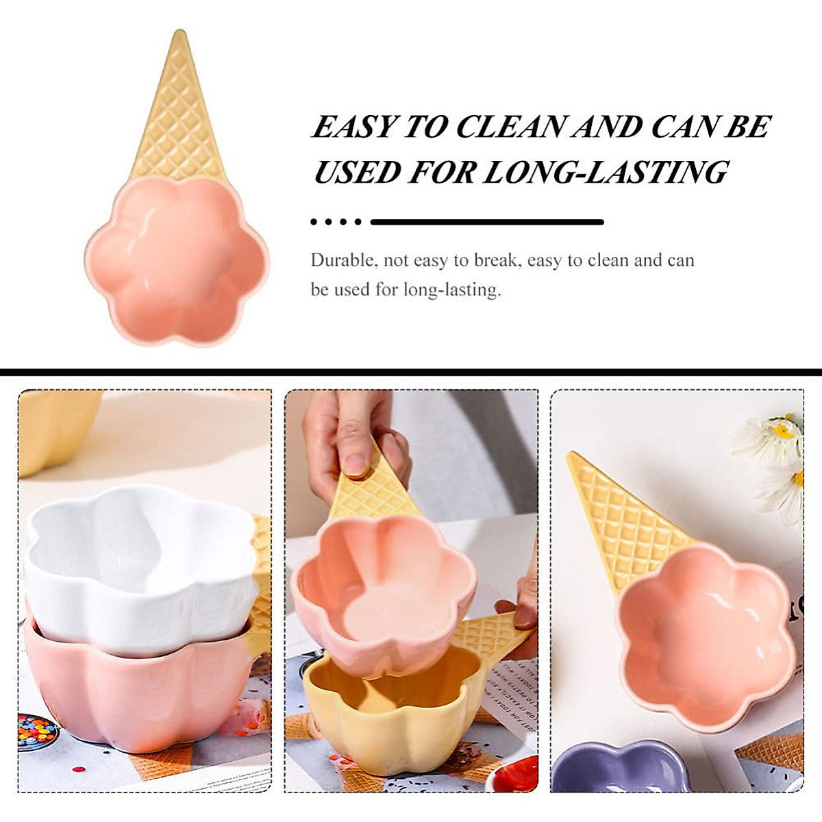 Operitacx Ceramic Ice Cream Bowl Glass Salad Bowls Ceramic Prep Bowls Ice Cream Cups Ceramic Rice Bowl Dessert Dish Ceramic Dessert Bowls Cooking Bowl Child Cereals Multifunction Ceramics