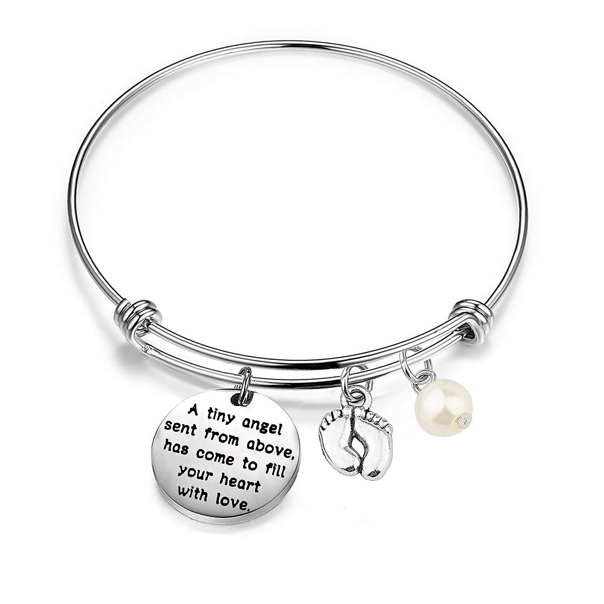 Gzrlyf New Mommy Bracelet New Mom Jewelry Pregnancy Gifts Mommy to Be Gifts A Tiny Angel Sent from Above has Come to Fill Your Heart with Love (Bracelet)
