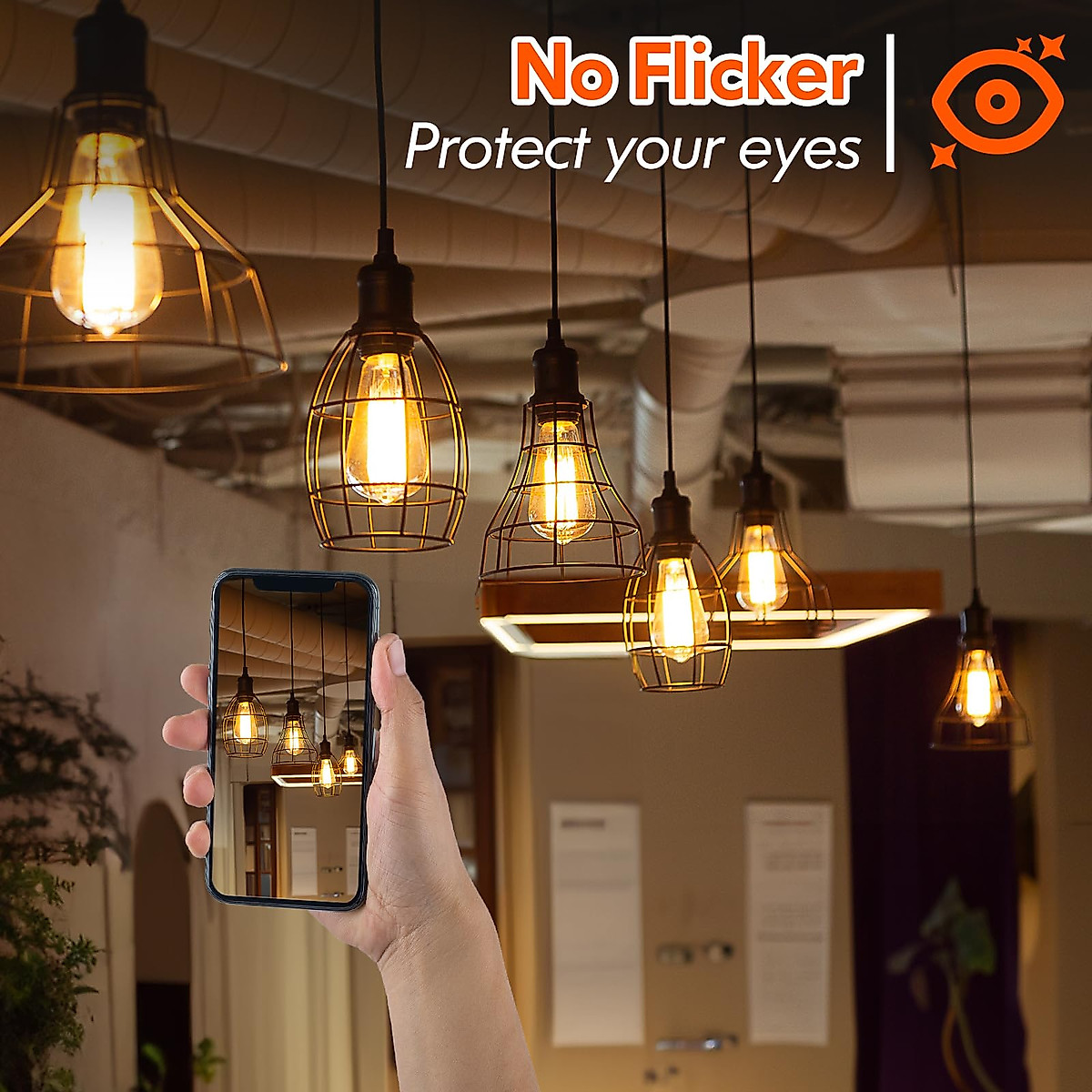 Kondras Dimmable Vintage LED Edison Bulbs, 4W 40W Equivalent LED Bulbs, ST58 Antique LED Filament Bulbs, 2700K Warm White LED Light Bulbs, E26 Gold Base Bulbs, Clear LED Bulbs CRI90+, 4 Packs