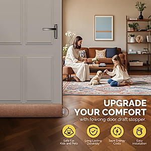 fowong Under Door Draft Stopper 36 Inch Noise Stopper Soundproofing Draft Guard for Bottom of Door, Brown
