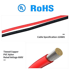 GODPEE Anderson Connector to SAE 12AWG 2FT Extension Cable with Polarity Reverse Adapter for Cars Solar Panel Portable Battery