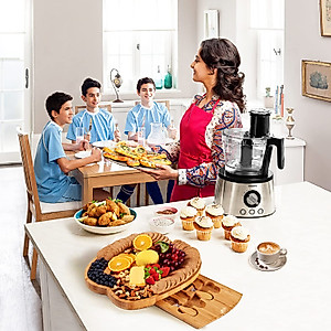 BOWEN EZ Bamboo Cheese Board with Knife Set, Large Charcuterie Boards for Kitchen Party, Apple Shaped Cheese Platter, Gift for Christmas, Housewarming, Hallows, New Years, Weddings