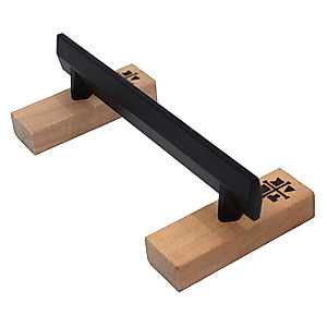 Teak Tuning Straight Fingerboard Rail - Guard Rail Edition - Black Colorway - Metal Rail, Wooden Feet - 6.5" Long, 0.75" Tall - Prolific Series