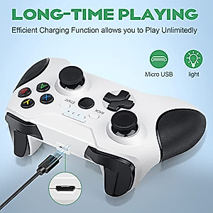 ASUNCELL Wireless Controller for Xbox One Xbox Series X|S gamepad Wireless video Wireless Controller with Dual Vibration game controller Wireless Xbox USB Gamepad Joypad Controller with Windows7/8/10/11，White