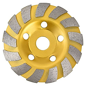 Concrete Grinding Wheel,Diamond Grinding Wheel Turbo Diamond Segments Cup Disc Fast Cutting for Masonry Grinder (125mm)