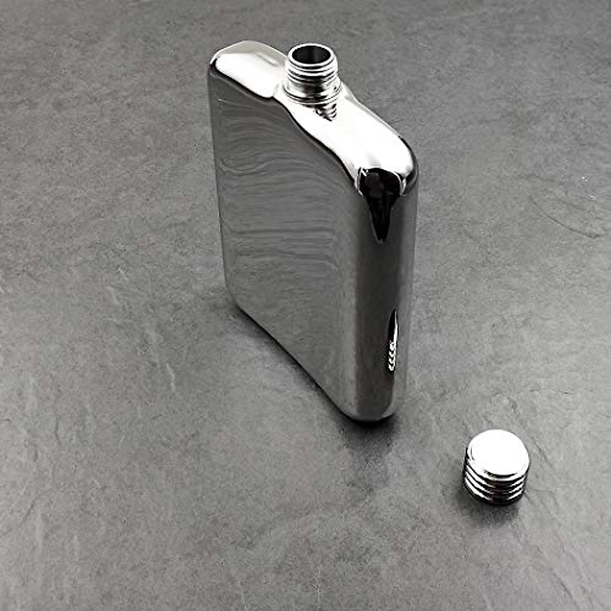 iSavage 6oz Hip Flask Square Shape 18/8 Stainless Steel Mirror Finishing with a Funnel-YM116