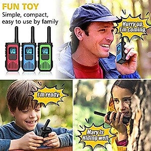 Rechargeable Walkie Talkies for Adults Long Range, 3 Pack FRS Walkie Talkies Two-Way Radios with 22 Channels, Crystal Voice, VOX, USB-C Charging for Camping Hiking, Li-ion Batteries Include