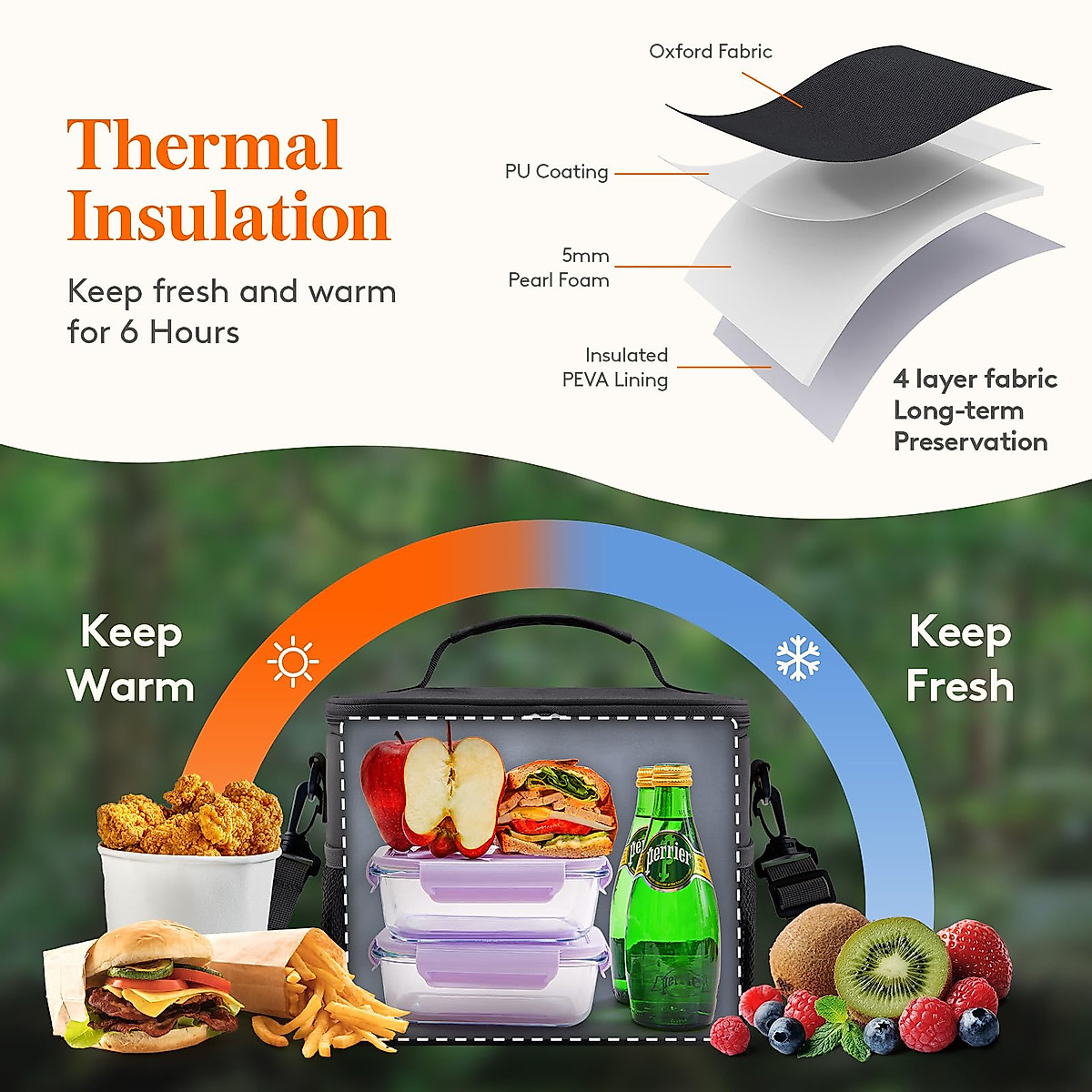 Lifewit Tactical Lunch Box for Men, Insulated Lunch Bag, 9L 12Can, Black