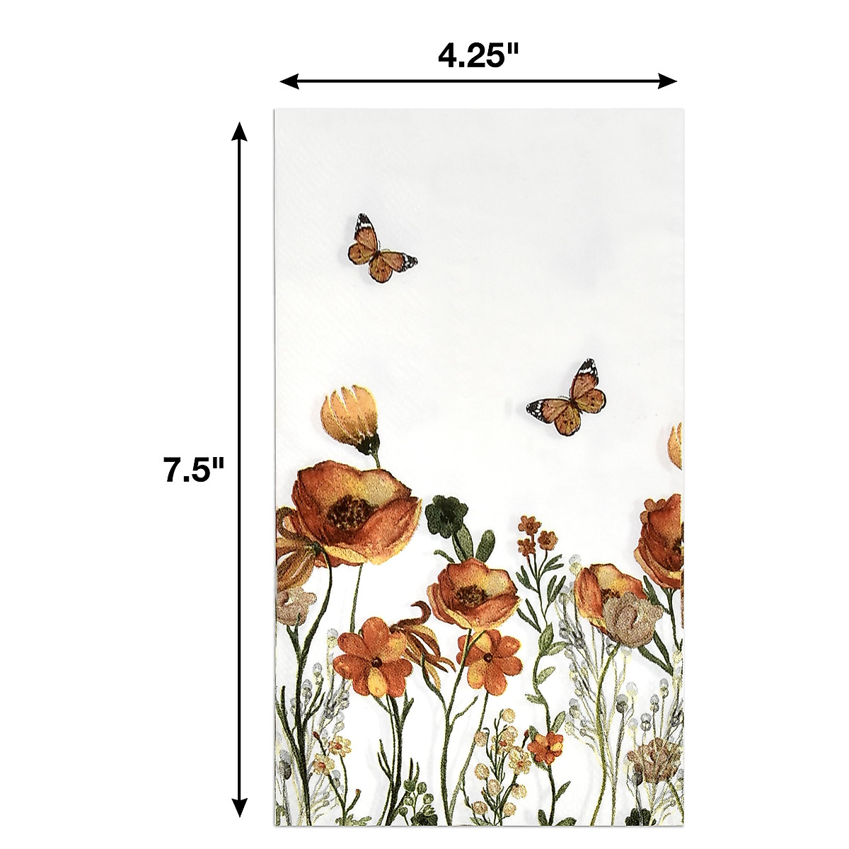 Gift Boutique 100 Thanksgiving Fall Floral Guest Napkins Decorative Hand Towels Disposable Paper Harvest Flower Napkins For Autumn Wildflowers Bathroom Toilet Powder Room Wedding Birthday Dinner