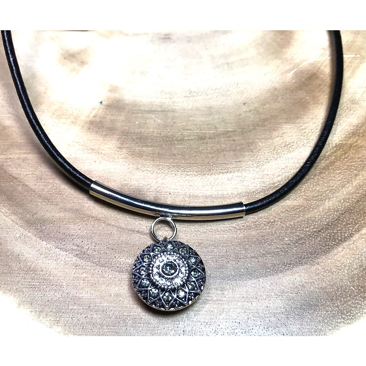 My Prime Gifts Snap Jewelry Pendant & Necklace Black Leather Length 18-20" Holds 18-20mm Standard Snaps