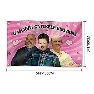 Gaslight Gatekeep Girlboss Funny Flags For Room Guys 3X5 FT Banner,4 Brass Buckles,100% Polyester, Jesus Style Artwork Banners Gifts Bedroom Home Decor .
