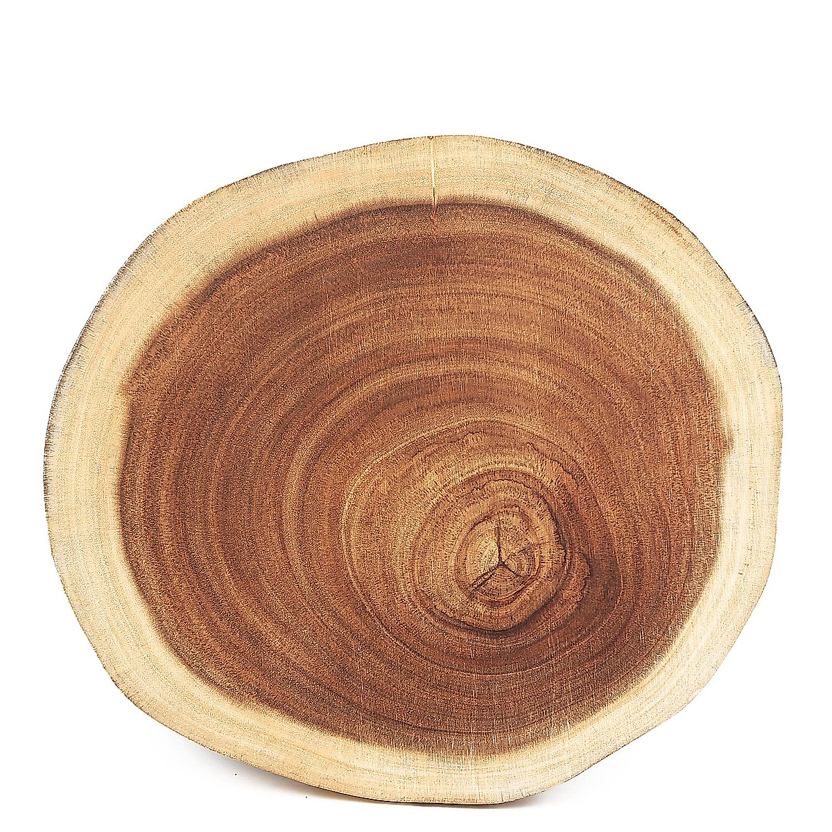 Resafy Round Cutting Board(Dia. 12~14 inch), Exquisite Non-Splicing Acacia Wood Cheese Board, Reversible Round Charcuterie Board (Non-Exact Round, Follow Actual Shape of wood)