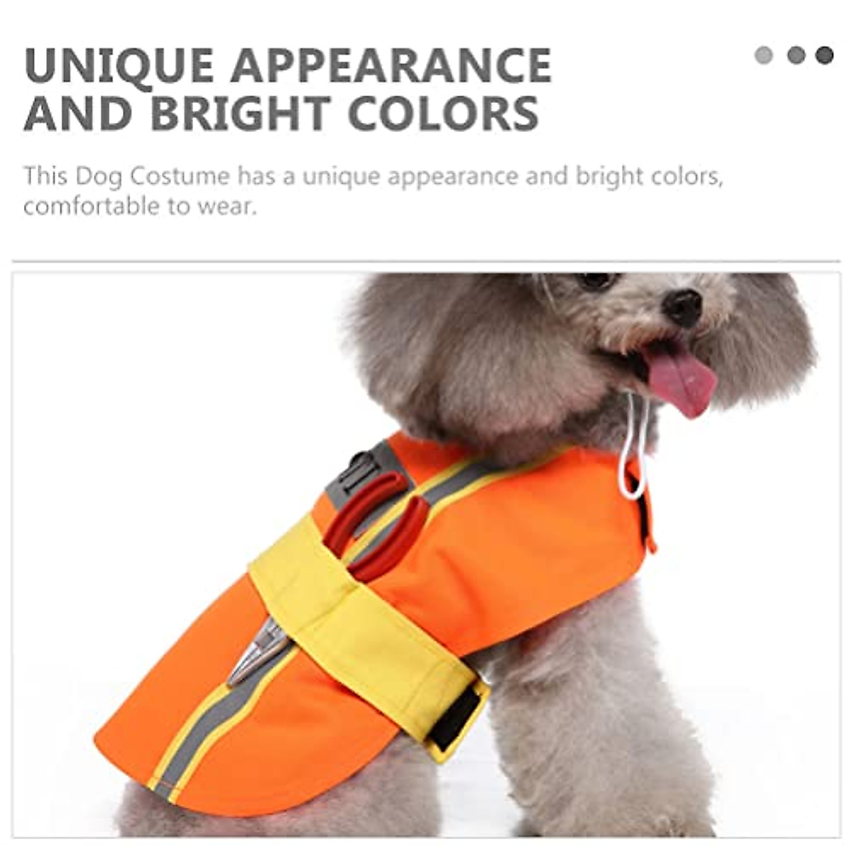 POPETPOP Dog Reflective Vest Construction Worker Pet Costume Christmas Outfits High Visibility Dogs Clothes for Large Medium Small Dogs Cats Costumes S