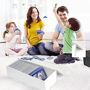 900+ Cards or 200 Top Loaders Box, Baseball Card Storage Box, Trading Card Storage Box for Trading Cards, Gaming Cards and Sport Cards, White, 13x4x3 inches, 2 Count