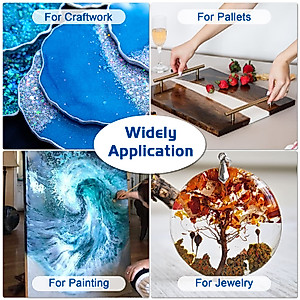Epoxy Resin Kit - 1 Gallon Clear Resin Epoxy with Pigment, Glitter, Self Leveling Easy Mix 1:1 Casting Resin and Hardener, Resin Art Supplies for River Table Tops, Jewelry Projects, Mold Casting