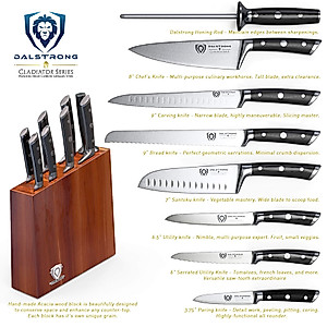 The Gladiator Series Elite 8-Piece Knife Block Set Gift Set Bundled with The Dalstrong Premium, Extra-Large Whetstone Kit - #6000/#1000 Grit with Stand