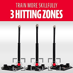 Franklin Sports Kids Baseball Batting Tee - 3 Position Adjustable Youth Hitting Tee for Teeball, Baseball + Softball - Durable Rubber Batting Tee - Black