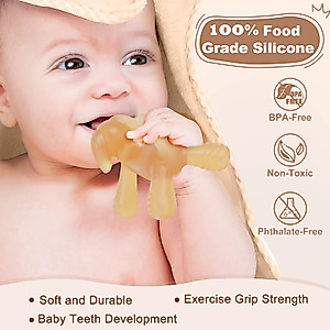 HHMY Baby Toys Baby Teething Toys for Babies 0-6-12 Months,Soft Silicone Baby Chew Toys Baby Teether Infants Toddlers Toys,Baby Teether Toys for Baby Girls Boys Birthday Gifts,Less Dust Collect