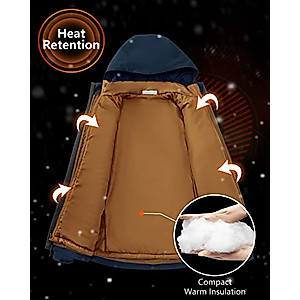 33,000ft Men's Waterproof 3-in-1 Ski Jacket, Warm Mountain Windbreaker Snow Rain Jackets Winter Coat with Puffer Jacket