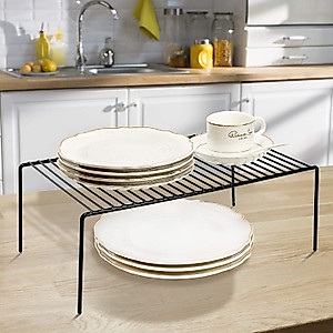 GEDLIRE Cabinet Storage Shelf Rack Set of 6, Medium (13 x 9.4 inch) Rustproof Metal Wire Kitchen Cabinet Organizer and Storage, Cupboard Spice Shelf Rack for Plate, Dish, Counter & Pantry Organization