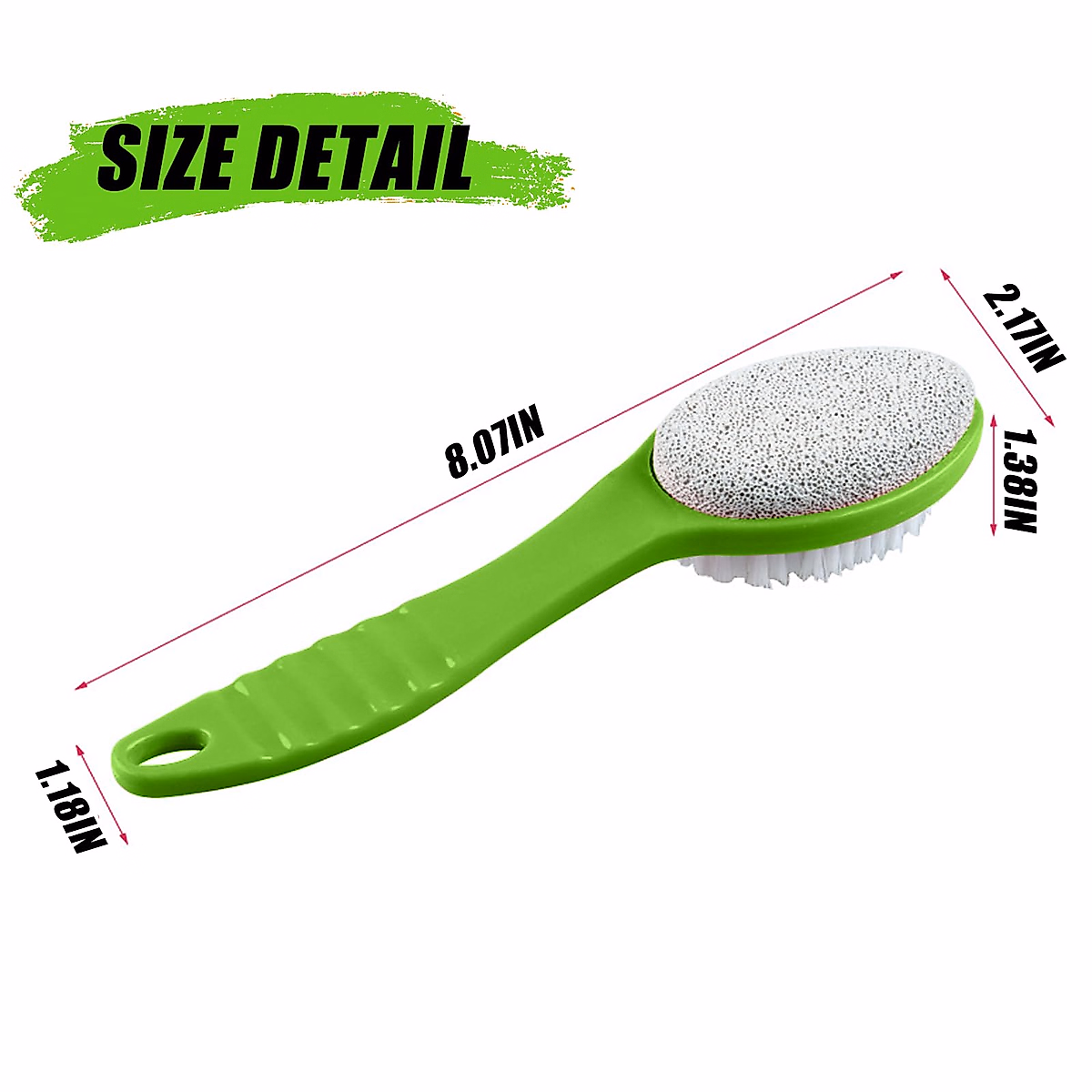 WAFJAMF Foot Stone Brush Exfoliating Brush Shower Foot Srubber with Pumice(1 PCS Green)
