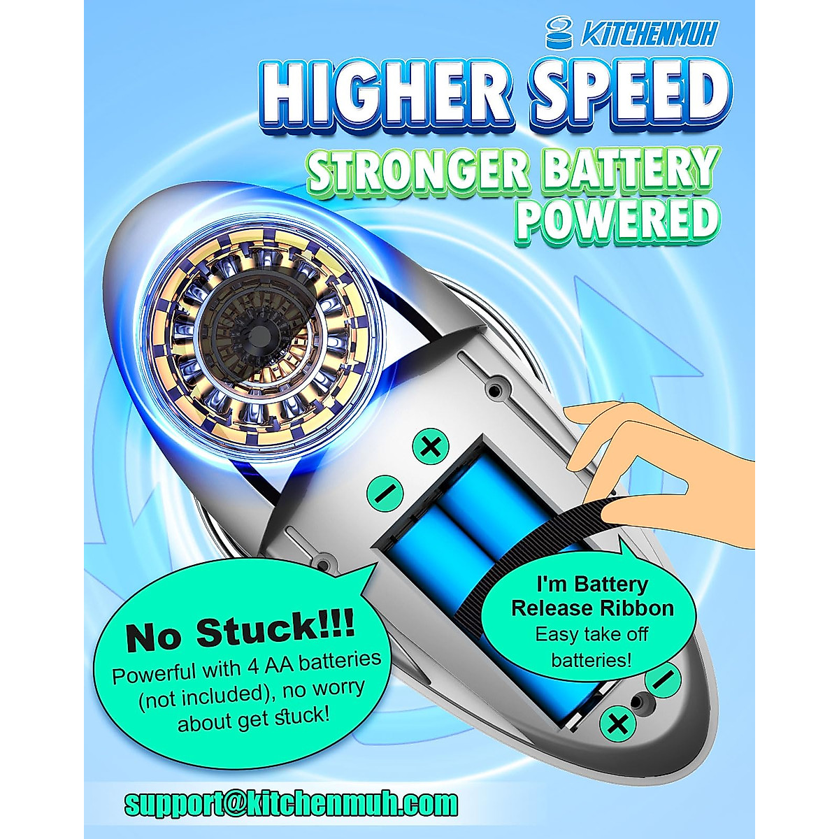 One Touch Electric Can Opener Fits Almost All Can Sizes for Seniors with Arthritis, Hand Held Battery Operated Can Opener with Smooth Edge, Food Safe Kitchen Gadgets Automatic Can Opener for Kitchen