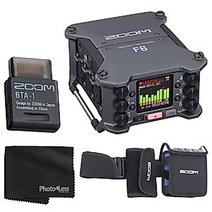 Zoom F6 6-Input / 14-Track Multitrack Field Recorder + Zoom BTA-1 Bluetooth Adapter + Zoom PCF-6 Protective Case + Photo4Less Black Cleaning Cloth – Top Value Accessory Recording Bundle