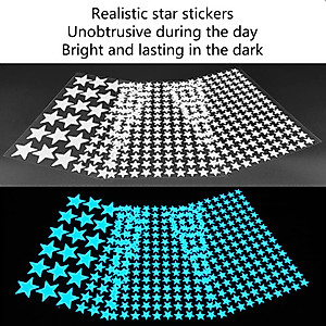 MOJOTORY Glow in The Dark Star Stickers, Bright and Lasting, Glow Stickers for Ceiling and Wall, Glow in The Dark Stars for Ceiling, Fantastic Wall Stickers for Bedroom, Blue