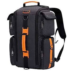 WITZMAN Travel Backpack for Men Carry On Backpack Duffel Bag Large Capacity Laptop Backpack 17 Inch (6695 Black)