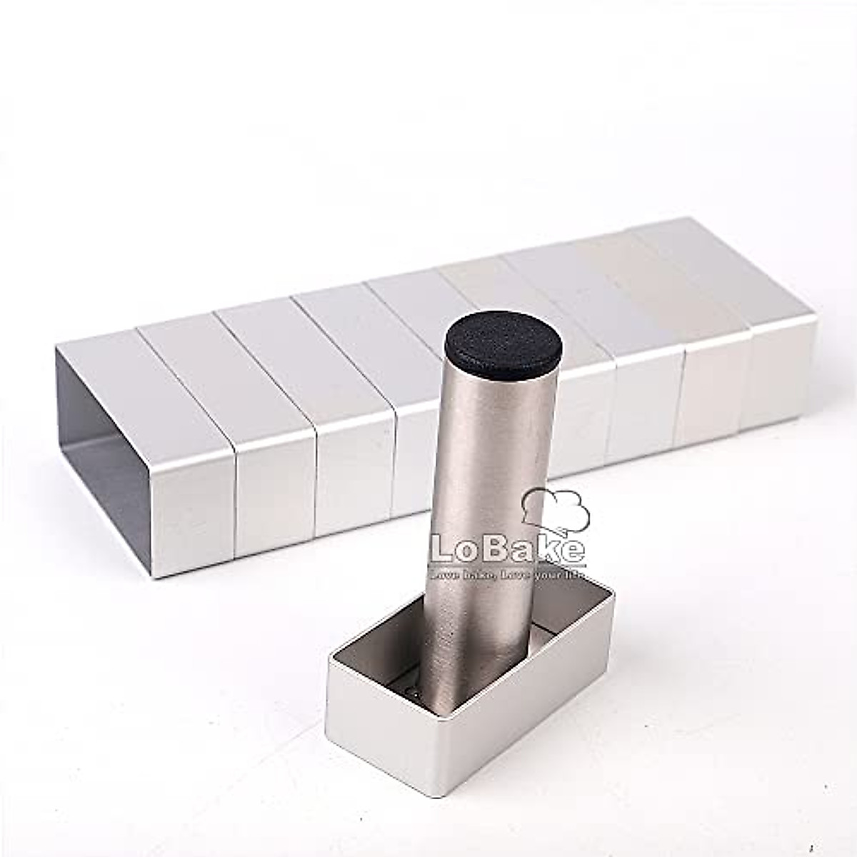2.1cm Height Lengthened Rectangle Aluminium Pineapple Cake Mold Stainless Steel Press Stamp Fondant Cookie Biscuit Molds DIY