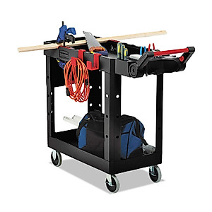 Rubbermaid Commercial Products Heavy Duty Adaptable Utility Cart, Black, Small, 46H x 36W, Service Cart