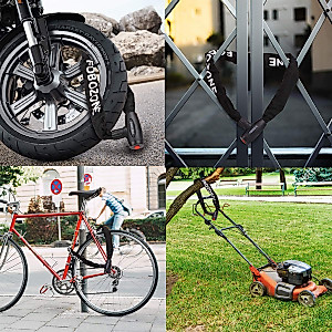 FUBOZONE Heavy Duty Bike Chain Locks, Bicycle Disc Locks, Scooter Motorcycle Cable Locks,Made of Solid Manganese Steel, It is Very Safe.（Size:38.64 in Length x 9 mm Dia/Weight：2.97 Ib）