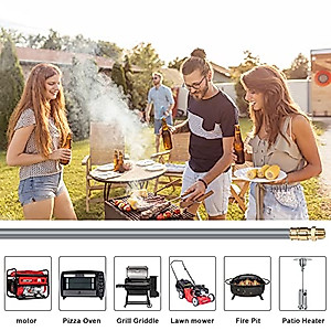 12FT 3/4" ID Natural Gas Hose with Quick Connect Fittings for NG/LP Propane Appliances, Grill, Patio Heaters, Generators, Pizza Oven, etc.