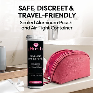 pHresh Vaginal pH Test Strips for Women - Measures Acidity, Alkalinity and pH Balance for Women - pH Strips for Bacterial Vaginosis Treatment & Vaginal Health Monitoring - Quick & Accurate Results