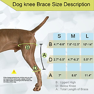 WENQUSEN Dog Leg Support - for Leg Wounds After Surgery for Ligament tears, with Support Strips to Protect The Dog's Leg Wounds. Breathable and Comfortable (L)