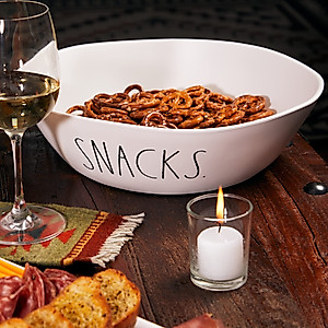 Rae Dunn Melamine Bowl Sets - Durable Dishwasher Safe Dinner/Cereal Bowls Set of 2 (12 inch) Bowl Set for Soup, Cereal, Pasta, Salads