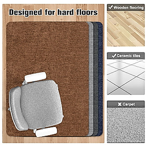 Placoot Desk Chair Mat for Hardwood Floor Corduroy Surface 1/6" Thick 48"x40" Office Chair Mat for Rolling Chairs-100% Large Anti-Slip Backing Under Desk Low-Pile Office Rug Floor Mat for Office/Home