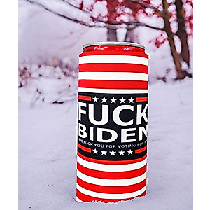 XccMe 2pcs Fuck Biden Can Cooler,Fuck You For Voting For Him Slim sleeves for 12oz Slim Cans like Red Bull, White Claw, Slim Beer and Spiked Seltzer Water（Fuck Biden）