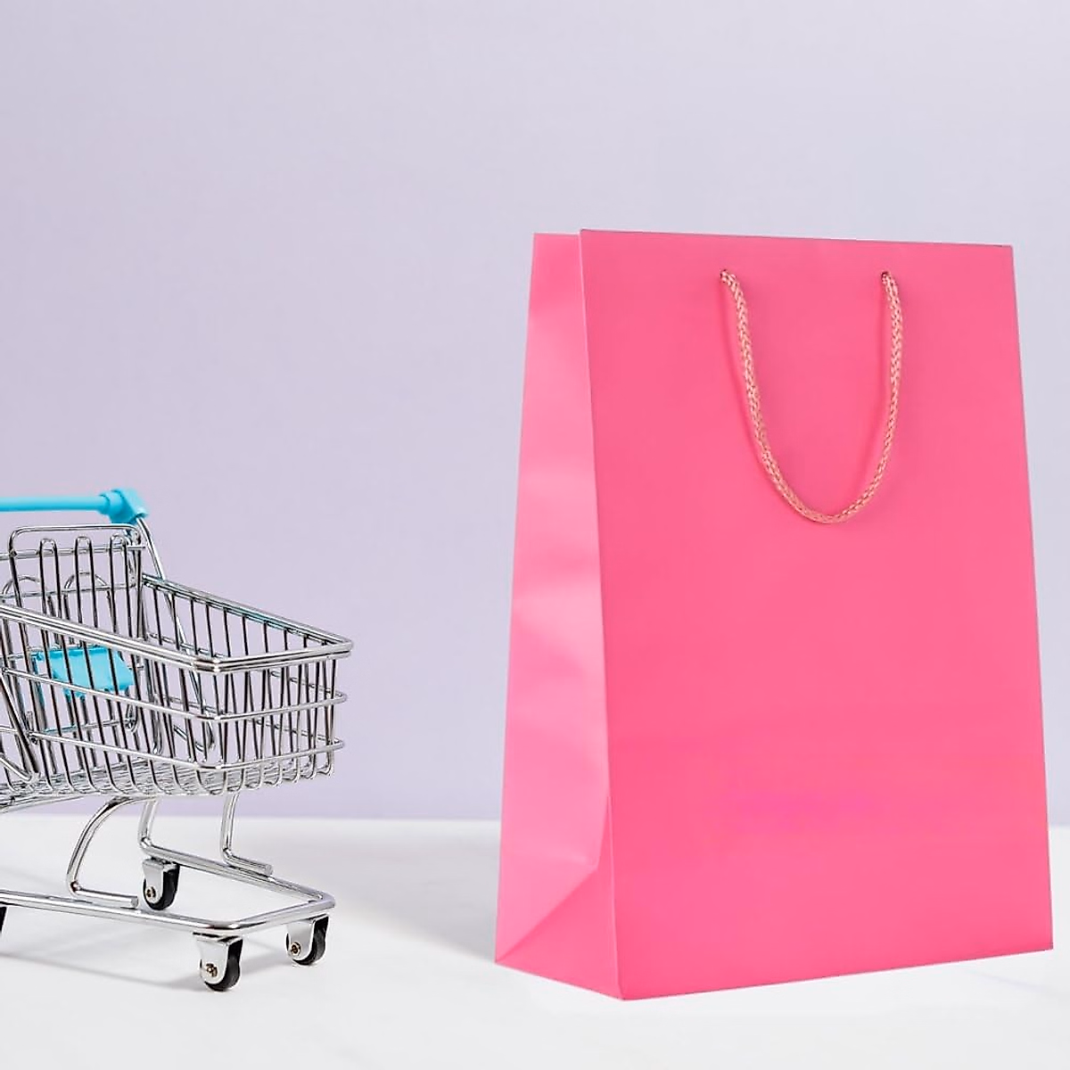 Amscan Glossy Paper Bag, Medium-1 pc, Cool Mint