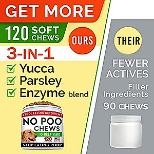 STRELLALAB No Poo Treats - No Poop Eating for Dogs - Coprophagia Stool Eating Deterrent - Digestive Enzymes - Gut Health & Immune Support - Stop Eating Poop - 120ct