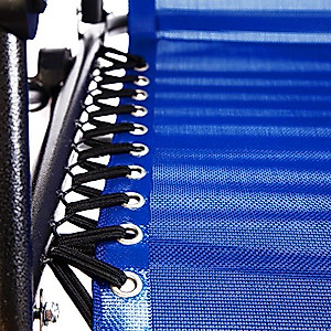 2-Pack Zero Gravity Outdoor Lounge Chairs Patio Adjustable Folding Reclining Chairs with Cup/Drink Utility Tray & Cell Phone Holder Blue