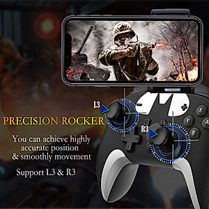 Joso Mobile Game Controller for iPhone iPad, Direct Play, Bluetooth Gaming Gamepad Joystick Works with Most iOS, iPad, MFi Games, Call of Duty Mobile(COD), Genshin Impact, Asphalt 9, Real Racing 3