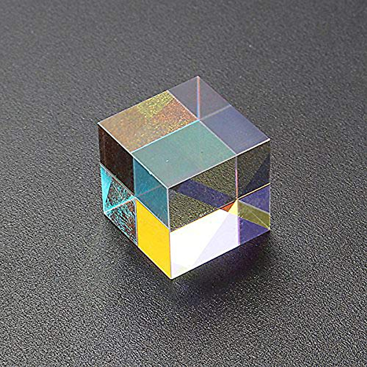 F-ber 1Pcs Optical Glass RGB Dispersion Prism X-Cube for Physics Teach Decoration Art 15x15x15mm/0.59'' x 0.59'' x 0.59"